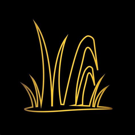 Premium Vector Gold Grass Icon Vector Template Logo Trendy Collection