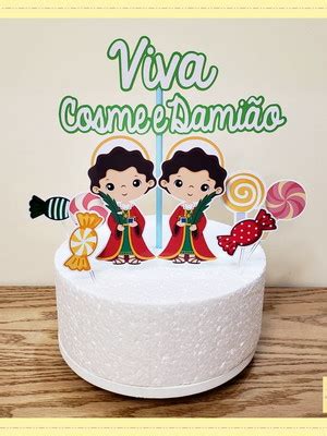 Sao Cosme Damiao Topo De Bolo Imprimir Compre Produtos Personalizados
