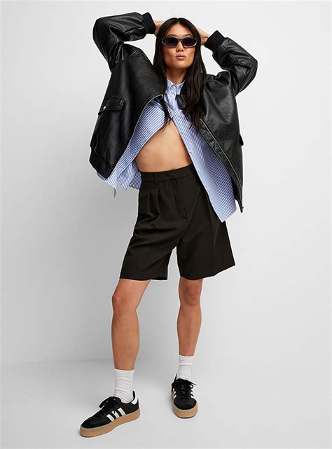 Faux Leather Loose Bomber Jacket Vero Moda Womens Jackets And