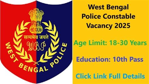 Wb Police Constable Vacancy 2025 Apply Online Notification