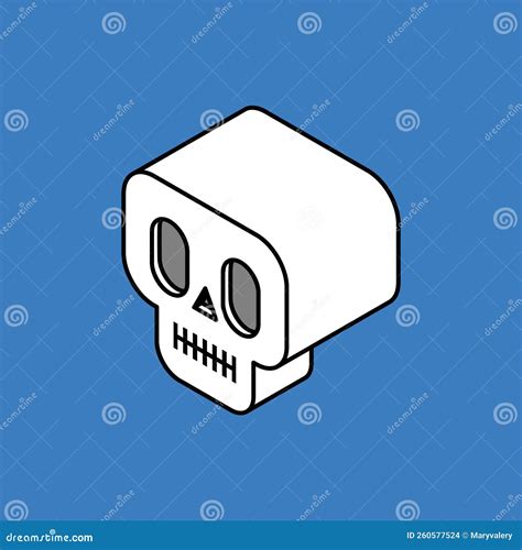 Skull Isometric Style Icon Cranium Sign Vector Illustration Stock