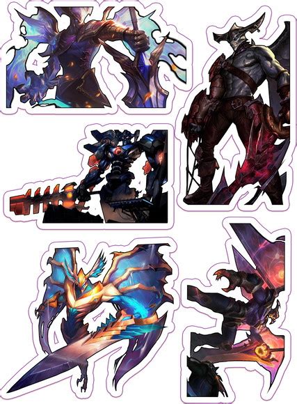 Adesivo Cartela Aatrox League Of Legends Lol Riot Jogo Festa