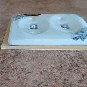 Nos Delft Blue Style Switch Plate Cover White With Blue Etsy