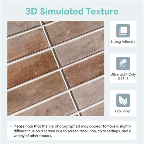 3d Terracotta Matt Linear Mosaic Peel And Stick Wall Tile Commomy