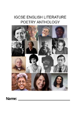 Igcse English Literature Songs Of Ourselves Volume 2 Part 3 Scheme