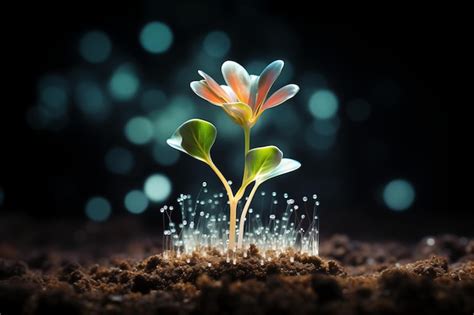 Premium Photo A Young Plant Emerging From The Soil In The Process Of