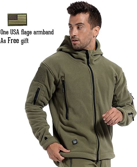 Refire Gear Mens Warm Military Tactical Sport Fleece Hoodie Jacket