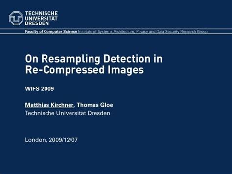 On Resampling Detection In Re Compressed Images