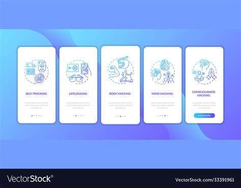 Biohacking Elements Onboarding Mobile App Page Vector Image