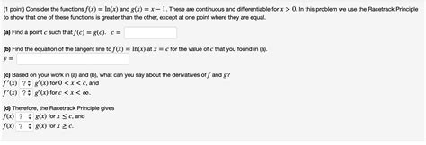 Solved Point Consider The Functions F X Ln X And Chegg