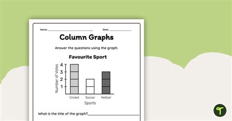 Interpreting A Column Graph Worksheet Teach Starter