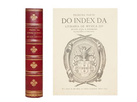 VASCONCELOS JOAQUIM DE PRIMEIRA PARTE DO INDEX DA LIVRARIA DE