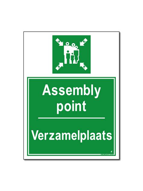 Assembly Point Bord Duurzaam En Weerbestendig
