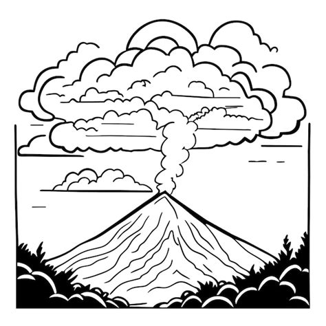 Premium Vector A Landscape Of Lightening Erupting From Mauna Loa