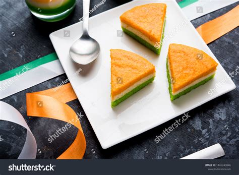 Tricoloured Tiranga Cake Independencerepublic Day Celebration Stock
