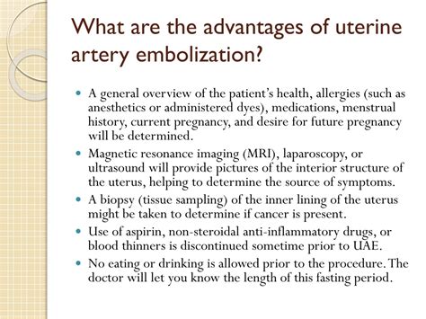 Ppt Uterine Artery Embolization Procedure Powerpoint Presentation