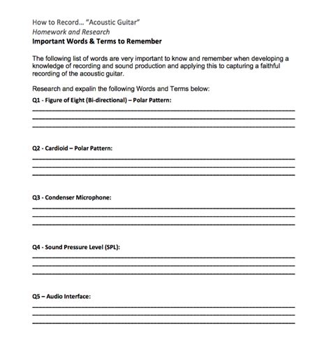 How To Record Acoustic Guitar Teaching Resources
