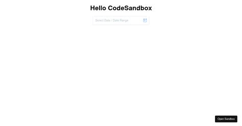 React Range Picker Examples Codesandbox