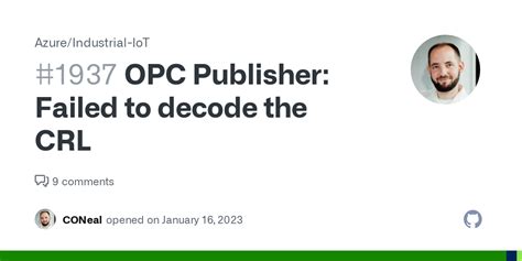 Opc Publisher Failed To Decode The Crl · Issue 1937 · Azure
