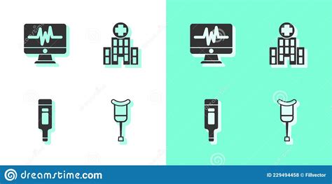 Monitor Voor Krukken Of Krukken Instellen Met Een Digitale Cardiogram