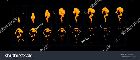 화재 폭발 효과 애니메이션 스프라이트 시트입니다 스톡 벡터로열티 프리 1744791101 Shutterstock