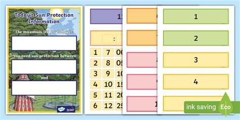Free Sunsmart Daily Uv Rating And Sun Protection Poster
