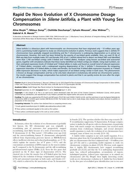 Pdf Rapid De Novo Evolution Of X Chromosome Dosage Compensation In