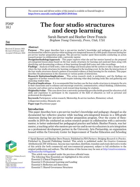 10 1108 Pdsp 01 2023 0007 Pdf Learning Pedagogy