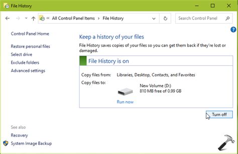 How To Change File History Drive In Windows 10
