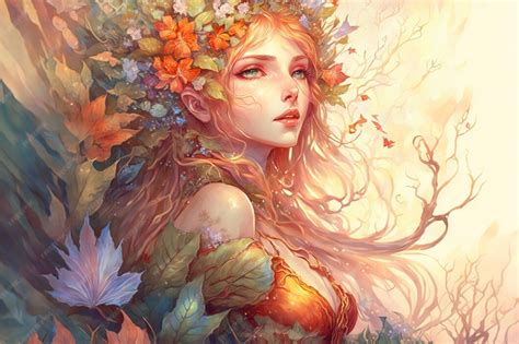 Maravilhoso Retrato De Fantasia Da Princesa Elfa Da Madeira Da Deusa