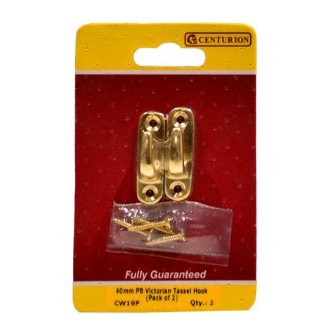 Centurion Solid Brass Victorian Tassel Hooks 40mm Polished Brass