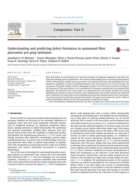 Pdf Understanding And Predicting Defect Formation In Automated Fibre