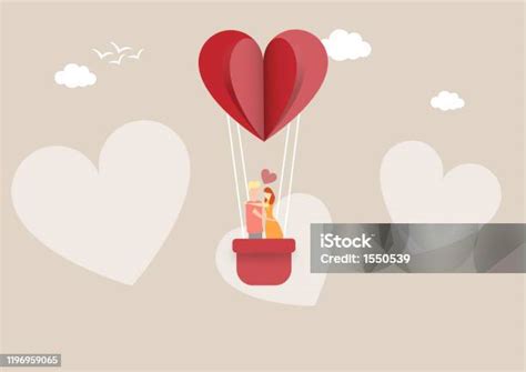 발렌타인 배경에서 풍선에 행복한 커플과 함께 행복한 발렌타인 데이 2월 14일 벡터 일러스트레이션 2월에 대한 스톡 벡터 아트 및 기타 이미지 Istock