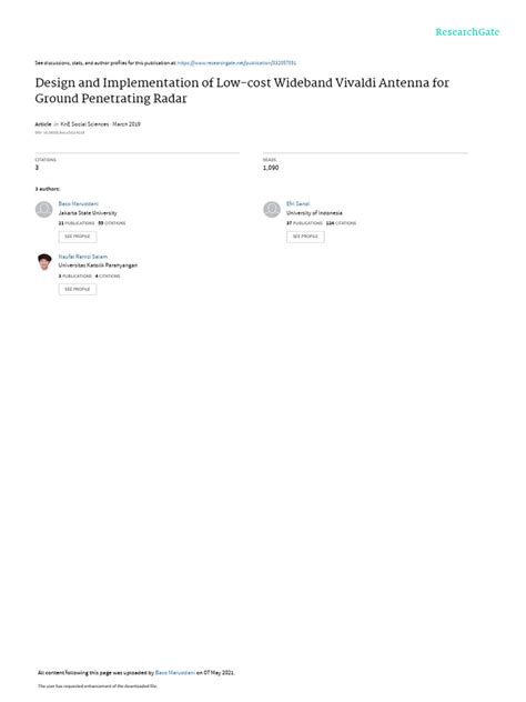 Design And Implementation Of Low Cost Wideband Viv Pdf Antenna Radio Bandwidth Signal