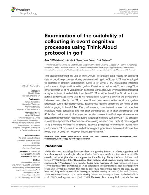 Pdf Examination Of The Suitability Of Collecting In Event Cognitive