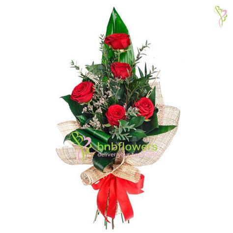 Ruby Red 6 Fresh Red Roses Online Delivery India Bnbflowers
