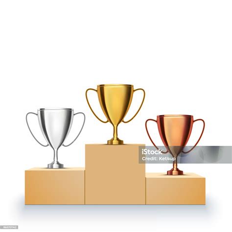 우승자 배경입니다 수상 연단에 트로피 컵입니다 벡터 일러스트 레이 션 1위에 대한 스톡 벡터 아트 및 기타 이미지 1위 3