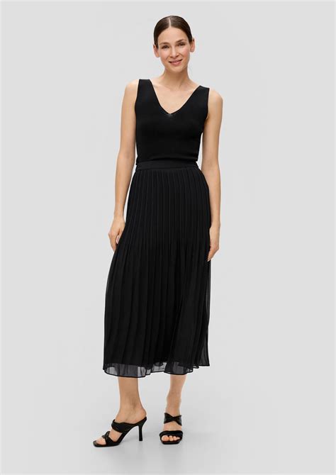 Chiffon Midi Skirt Black Soliver