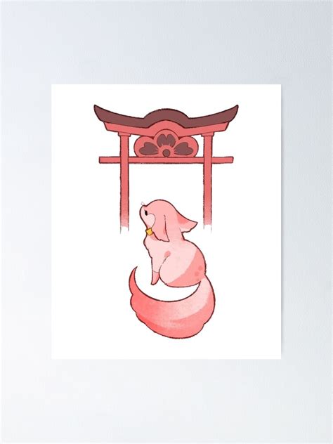 Chibi Yae Miko Kitsune Genshin Impact Poster By Droof Redbubble
