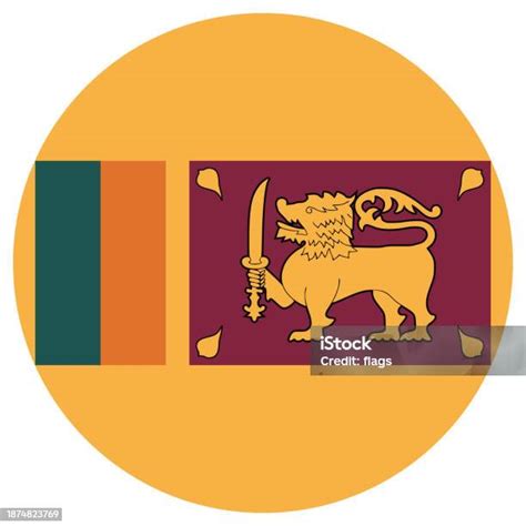 스리랑카 국기입니다 플래그 아이콘입니다 표준 색상 원 아이콘 플래그입니다 컴퓨터 일러스트레이션 디지털 일러스트레이션 벡터 일러스트 레이 션입니다 0명에 대한 스톡 벡터 아트