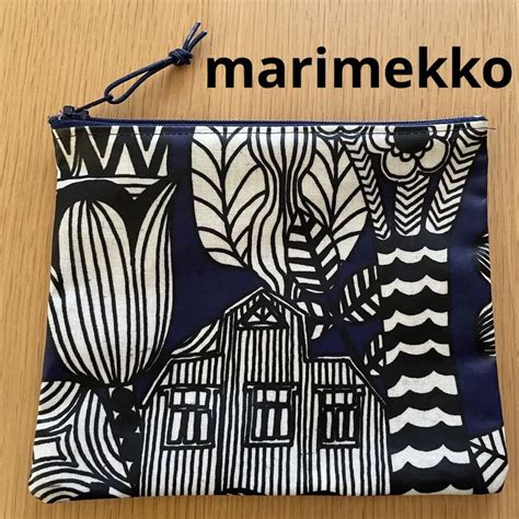 Marimekko マリメッコ リントゥコトネン ネイビー ポーチ 撥水加工 メルカリ