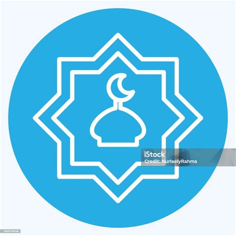 아이콘 문지름 엘 하르브 이드 알 아드하 기호와 관련이 있습니다 파란 눈 스타일 심플한 디자인 편집 가능 간단한 그림 3차원 형태에 대한 스톡 벡터 아트 및 기타 이미지