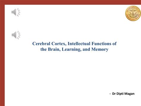 Cerebral Cortex Intellectual Functions Of The Brain Learning And