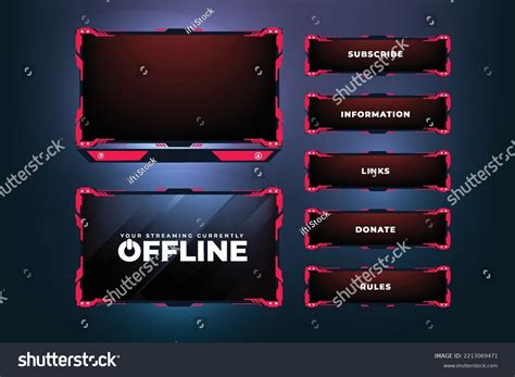 Futuristic Gaming Overlay Design Abstract Shapes Stock Vector Royalty