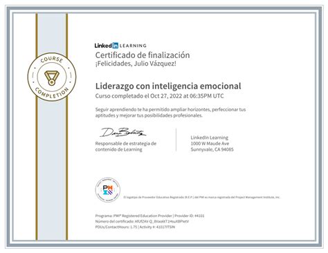 Certificate Of Completion Julio Vázquez