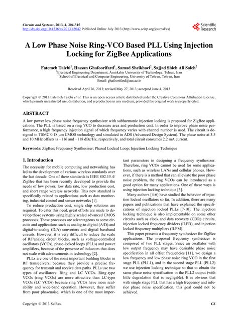 Pdf A Low Phase Noise Ring Vco Based Pll Using Injection Locking For Zigbee Applications