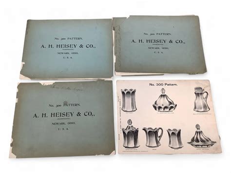 Heisey Lot Of Four Original Pages Heisey Catalog Featuring 300 Pattern