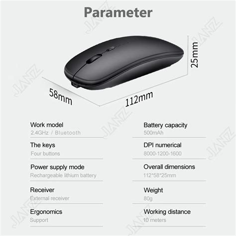 Wireless Mouse Bluetooth Mouse 2 4ghz Optical Rechargeable Ultra Thin Silent Mice For Pc Laptop