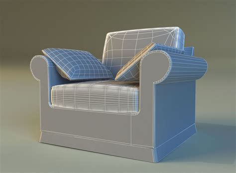 Armchear Velor 3d Model 7 3ds Fbx Obj Max Free3d