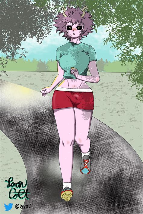 Mina Ashido Jogging [my Hero Academia] Leon Colt R Rule34